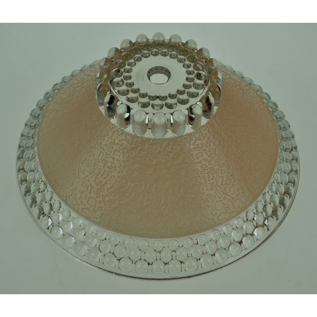 Mid Century Molded Glass Pink Ceiling Shade | Chairish