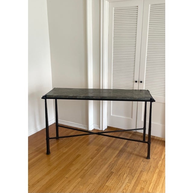 Iron & Marble Console Living Room Entry Table | Chairish