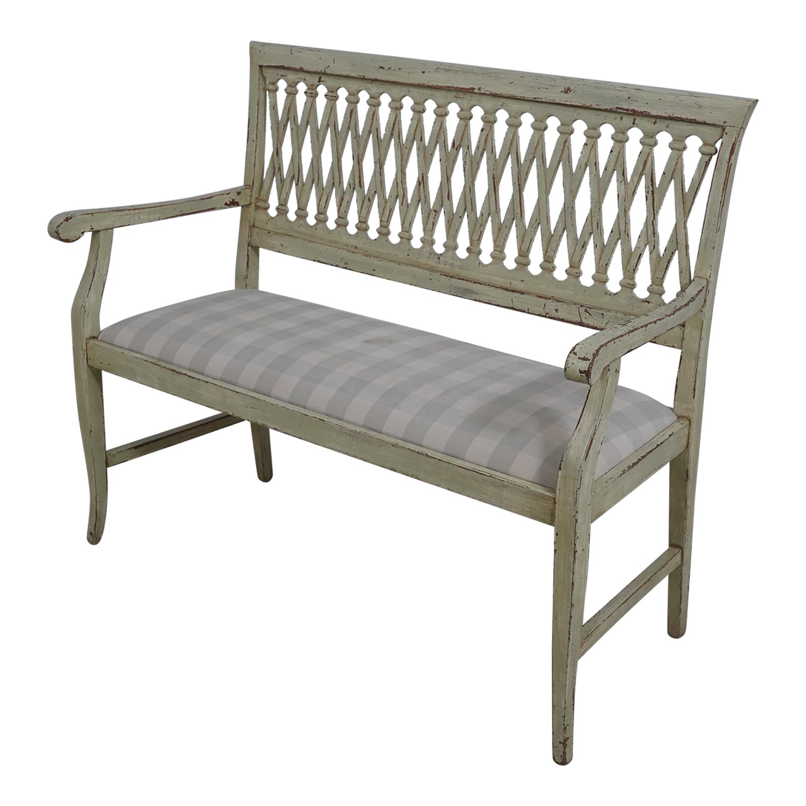 Italian Style Paint Decorated Settee Bench | Chairish