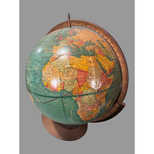 Vintage Cram's Imperial 12 Inch World Globe With Raised Mountain Ranges ...