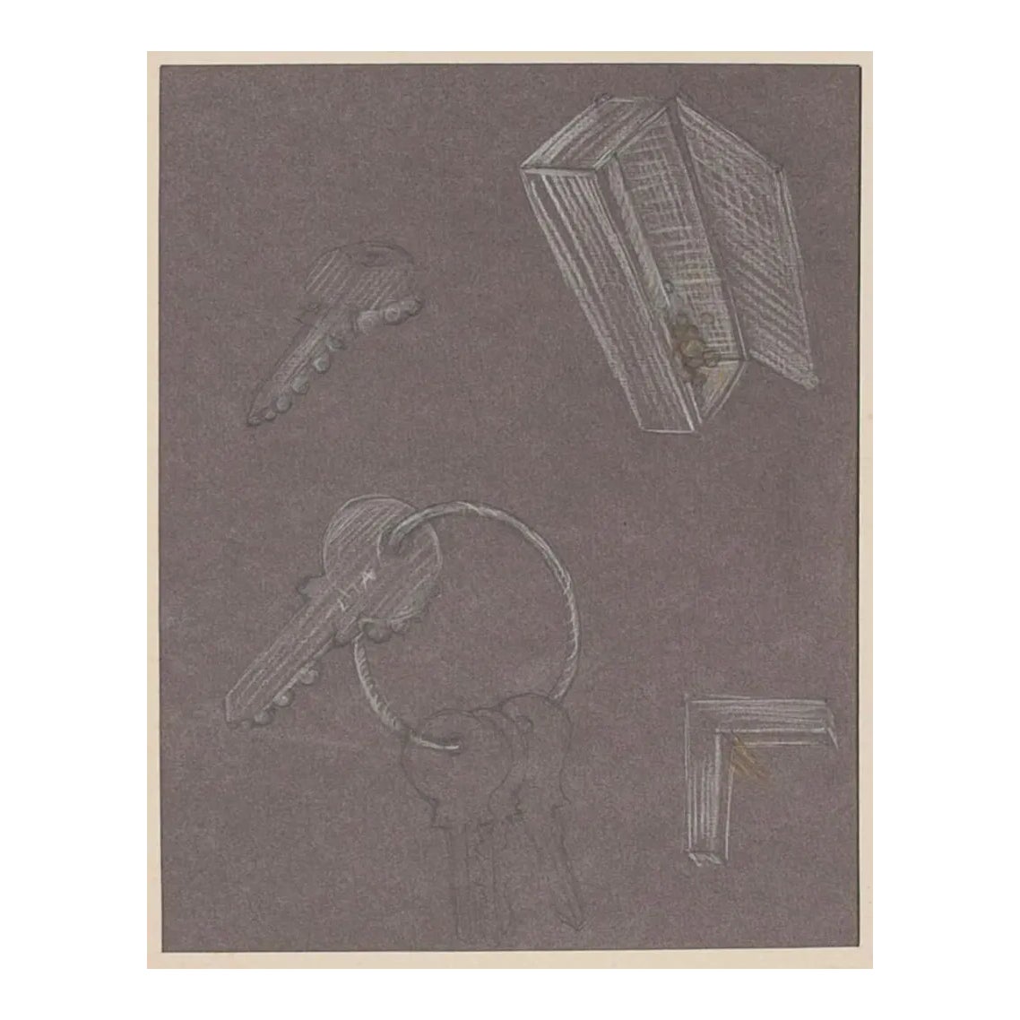 Bruno Conte, Objects, Pastel Drawing, 1981 | Chairish
