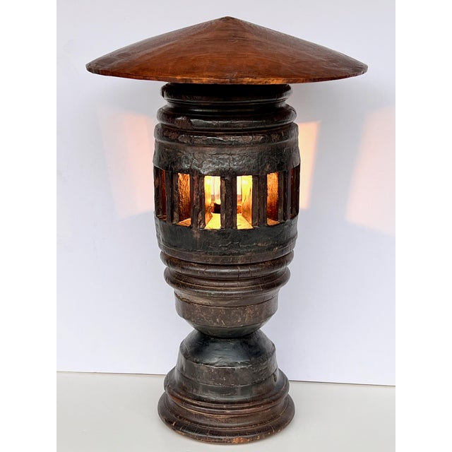 Antique Wooden Ox Cart Wagon Hub Lamp-Circa 1700 | Chairish