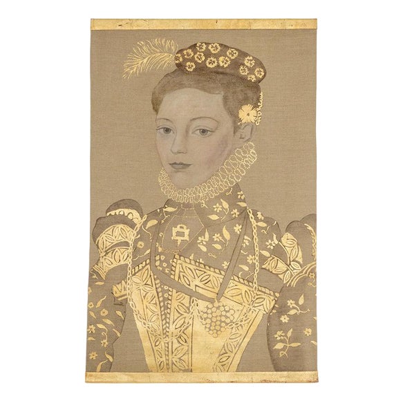 French Artist, Court Lady, Painting on Canvas, 2000s, Framed | Chairish