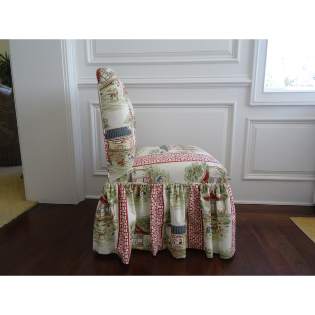 Late 20th Century Tufted Back Slipper Chairs - Set of 2 | Chairish