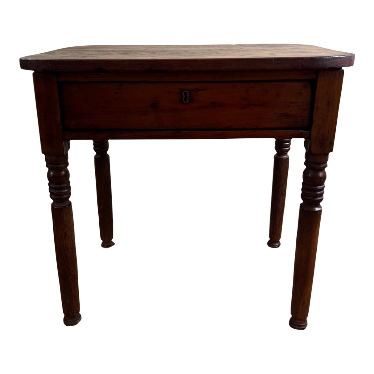Early 20th Century Rustic Bobbin Leg Side Table With Single Plank Top ...