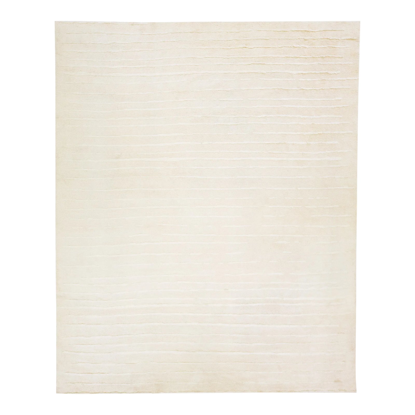 Modern Moroccan Style Beige Handmade Striped Motif Wool Rug by Apadana ...