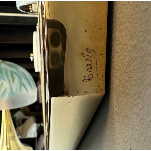 Brass Mirror and Rattan Marquetry by Garzio, Italy, 1970s | Chairish