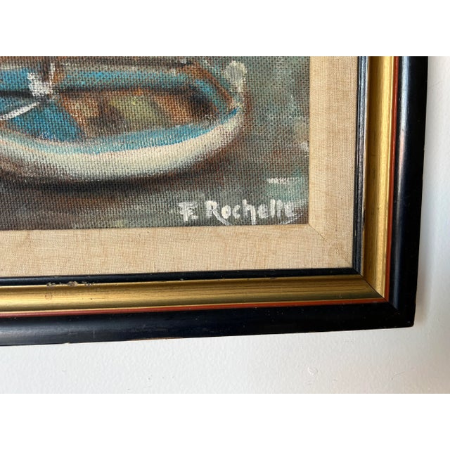 70's F. Rochelle Italian Village Corridor Harbor With Docked Boats ...