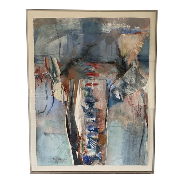 1980s Mary Heebner Seattle Abstract Mixed Media on Paper Painting ...