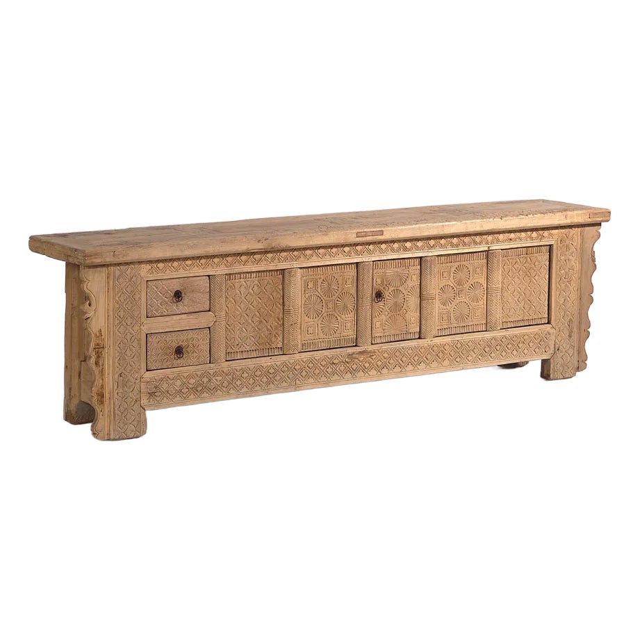 Antique Hand Carved TV Cabinet, 1900 | Chairish