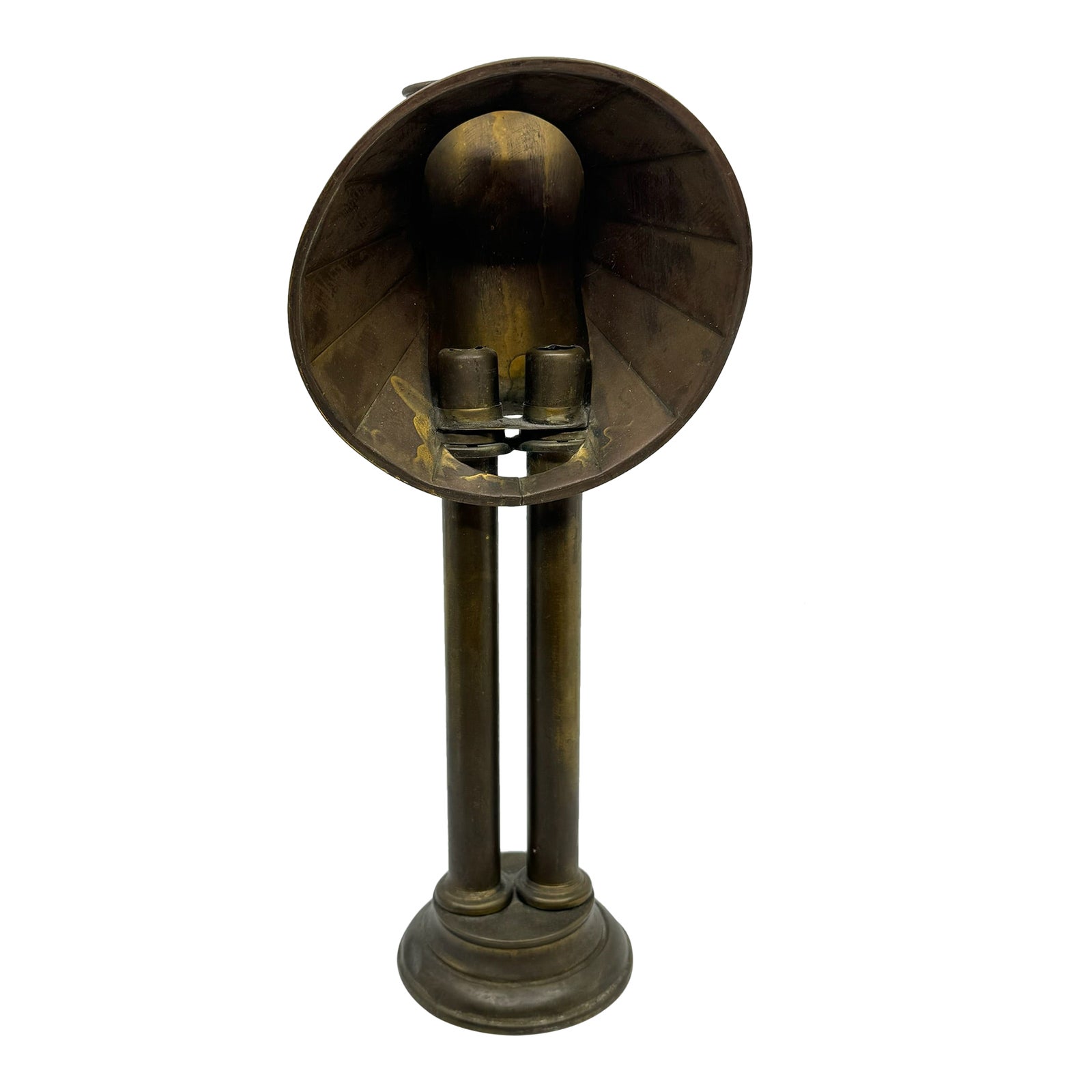 Antique 19th Cent. Brass Double Candle Reflector Reading Lamp | Chairish