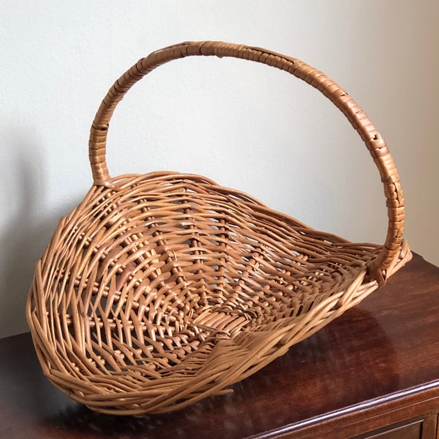 Mid-20th Century European Flower Gathering Basket | Chairish