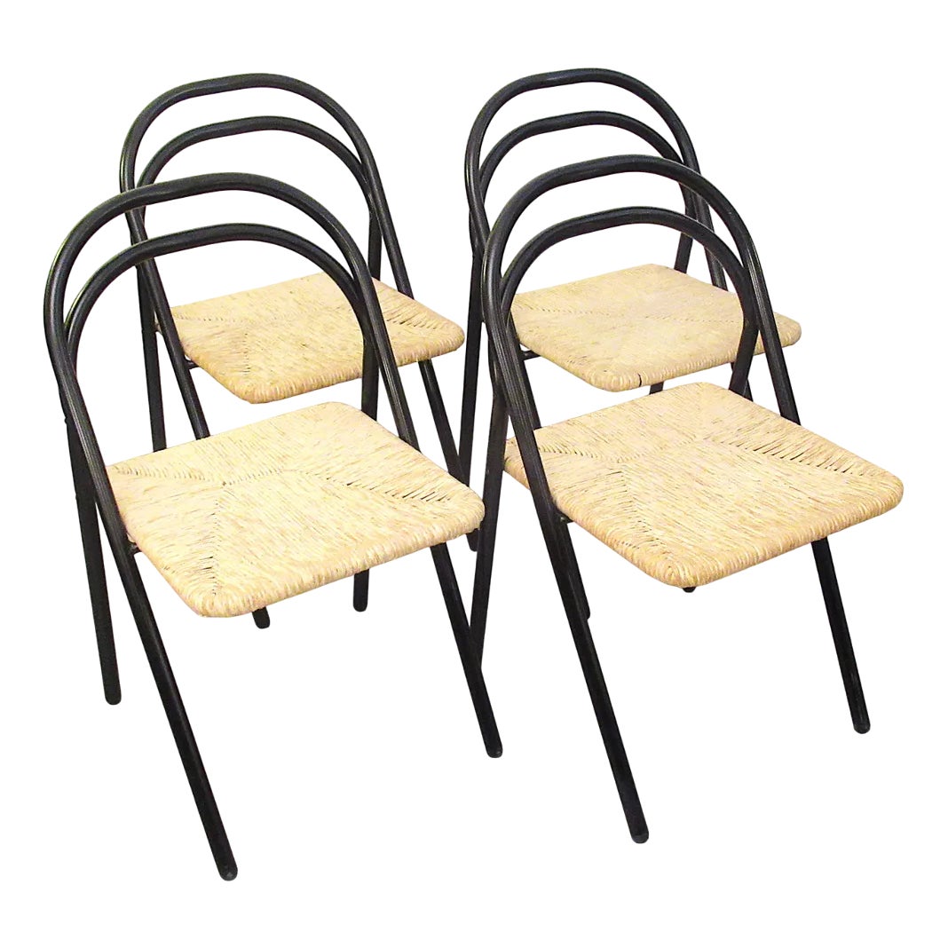 Straw Chairs, 1970s, Set of 4 | Chairish