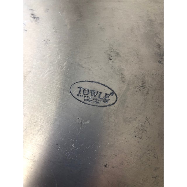 Contemporary Towle Mother of Pearl & Black Inlay Silverplate Tray ...