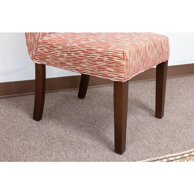 Late 20th Century Orange & White Abstract Striped Print Roll Back ...