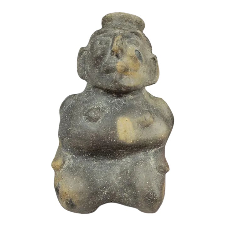 20th C Clay Effigy Vessel Woman Sculpture | Chairish