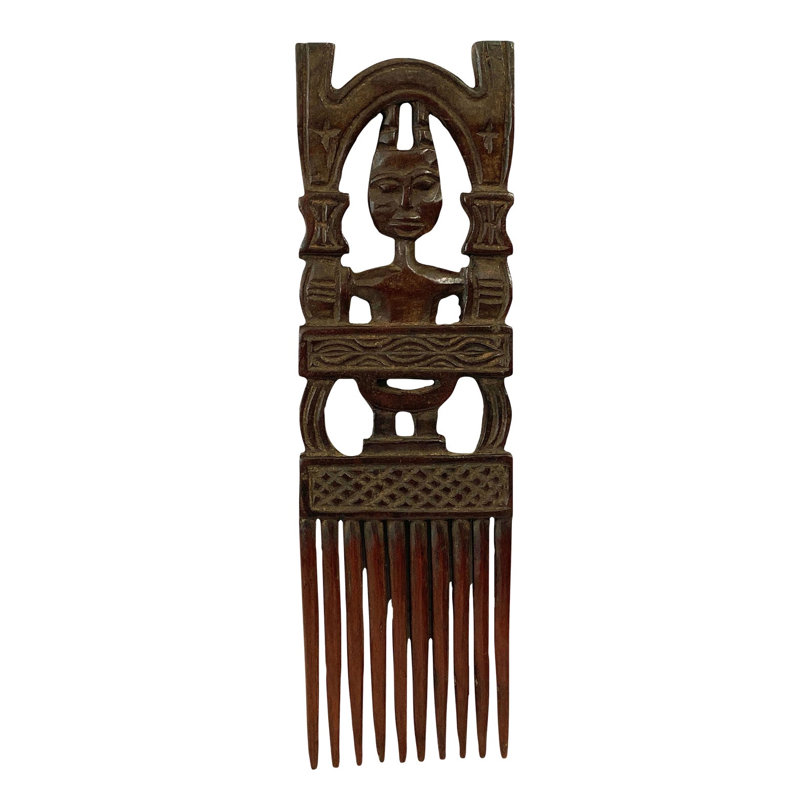 Superb Lg African Ashanti Ghana Marriage Comb 16" H | Chairish