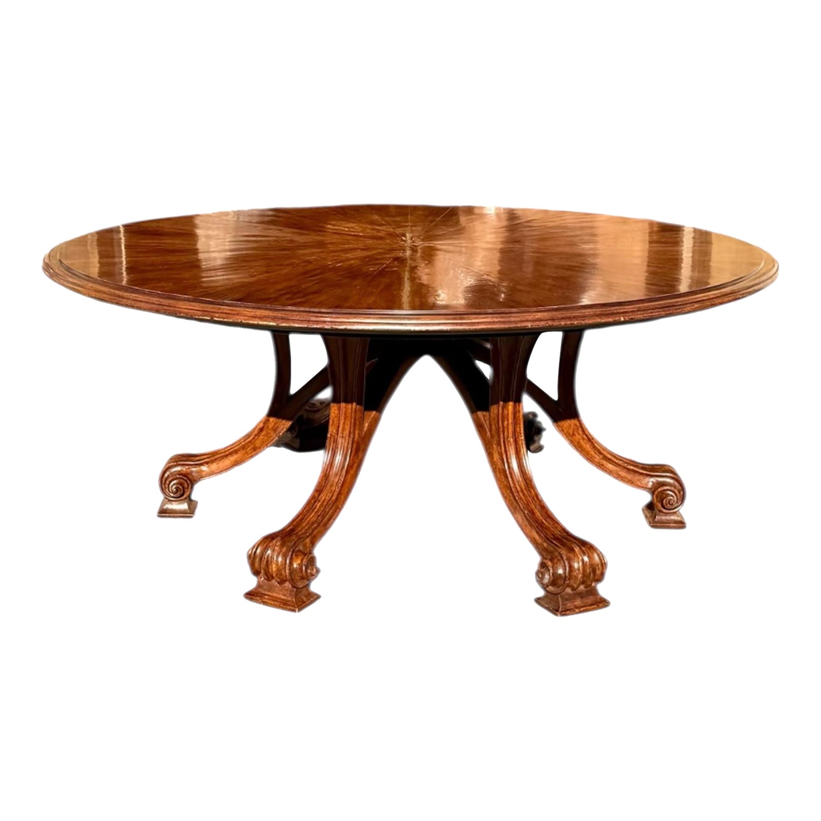 Therien & Co. For Dessin Fournir Large Volute Walnut Dining Table ...