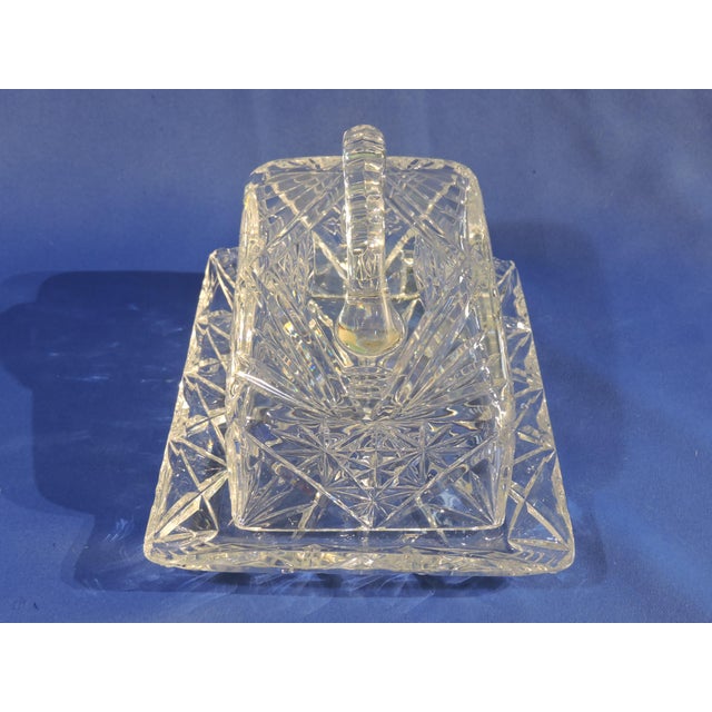 Vintage Godinger Crystal Glass Cheese Dish Wedge Shape Dome Lid Diamond ...