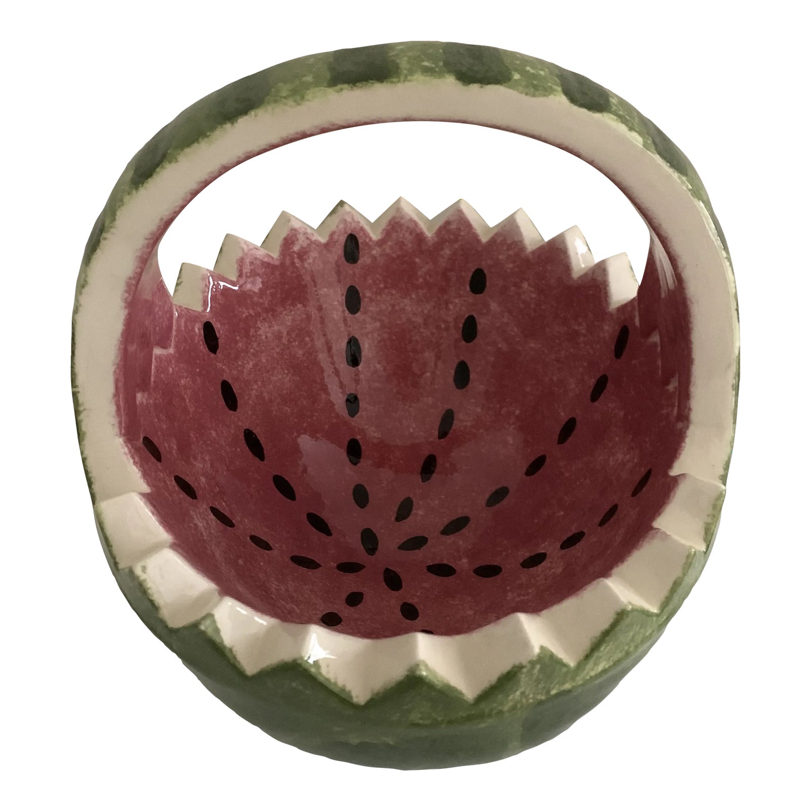 Vintage Ceramic Watermelon Serving Bowl | Chairish