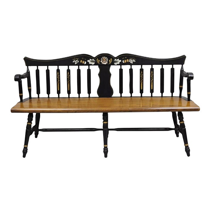 Late 20th Century Vintage Hitchcock Style Maple Wood 6 Leg Colonial ...