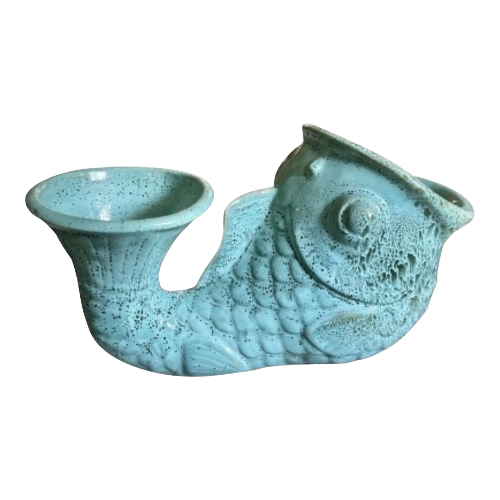 1970s Hollywood Regency Ceramic Koi Planter | Chairish