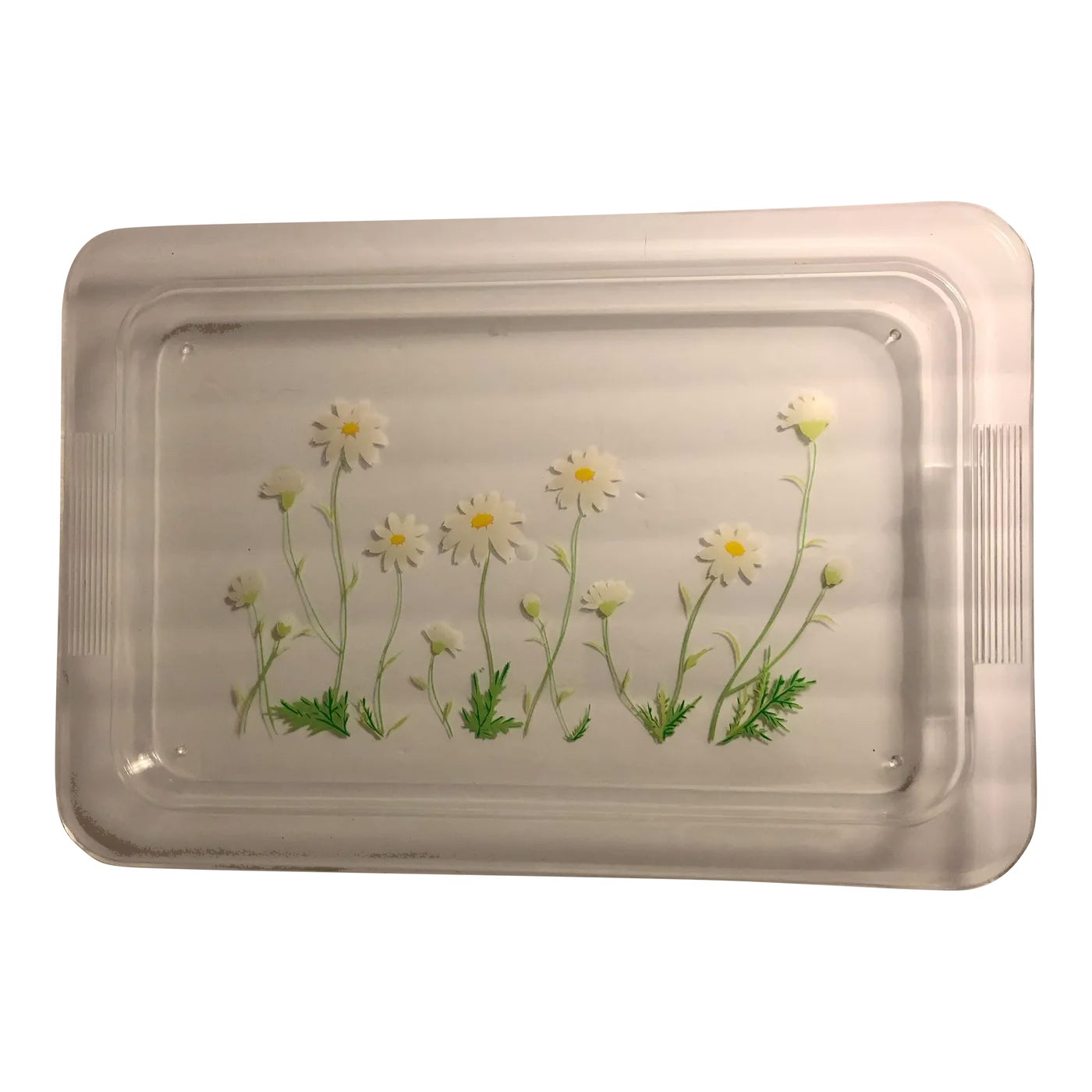 Vintage Lucite Daisy Bar Serving Tray | Chairish