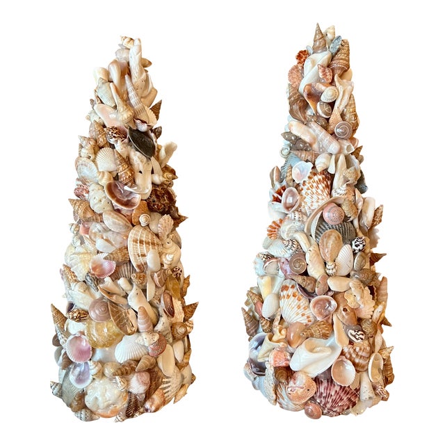Vintage Sea Shell Tabletop Christmas Trees- a Pair | Chairish