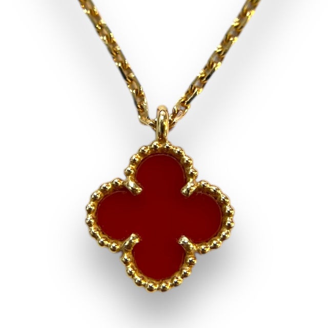Van Cleef & Arpels 18k Yellow Gold Sweet Alhambra Clover Necklace ...