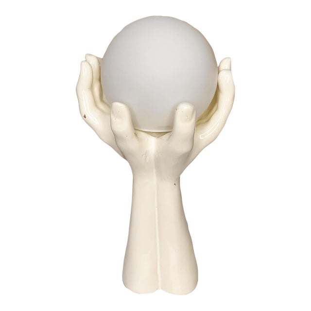 Vintage French Hand Sculpture Light | Chairish