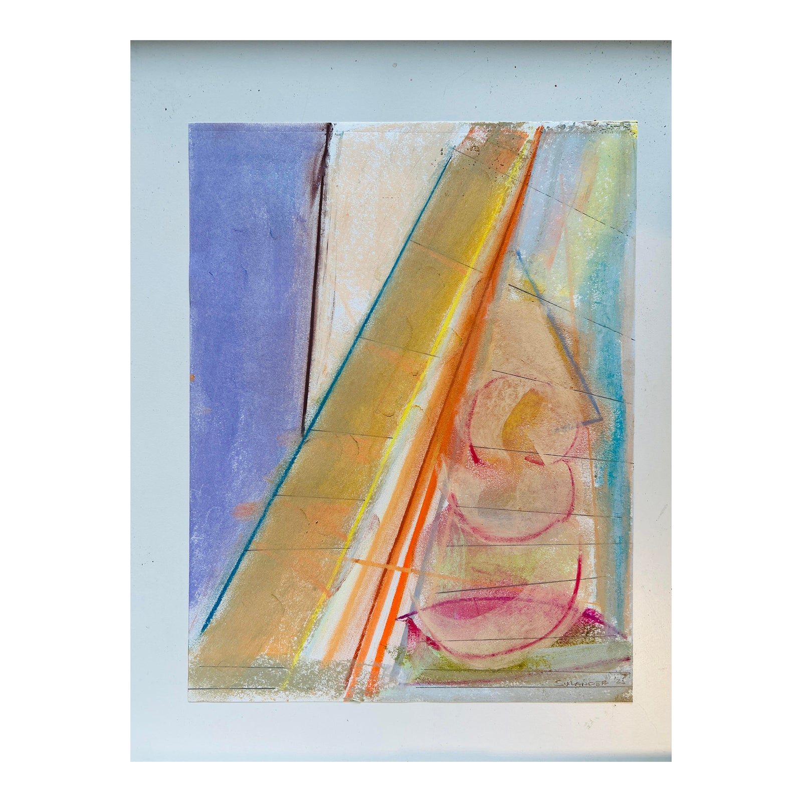 Original Abstract Drawing in Pastel by Erik Sulander | Chairish