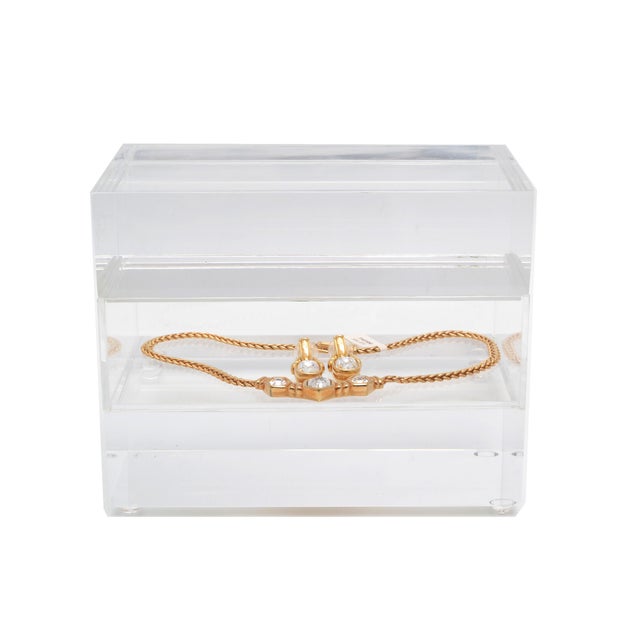 Jewelry Box in Clear Lucite w/ Transparent Center Piece | Chairish
