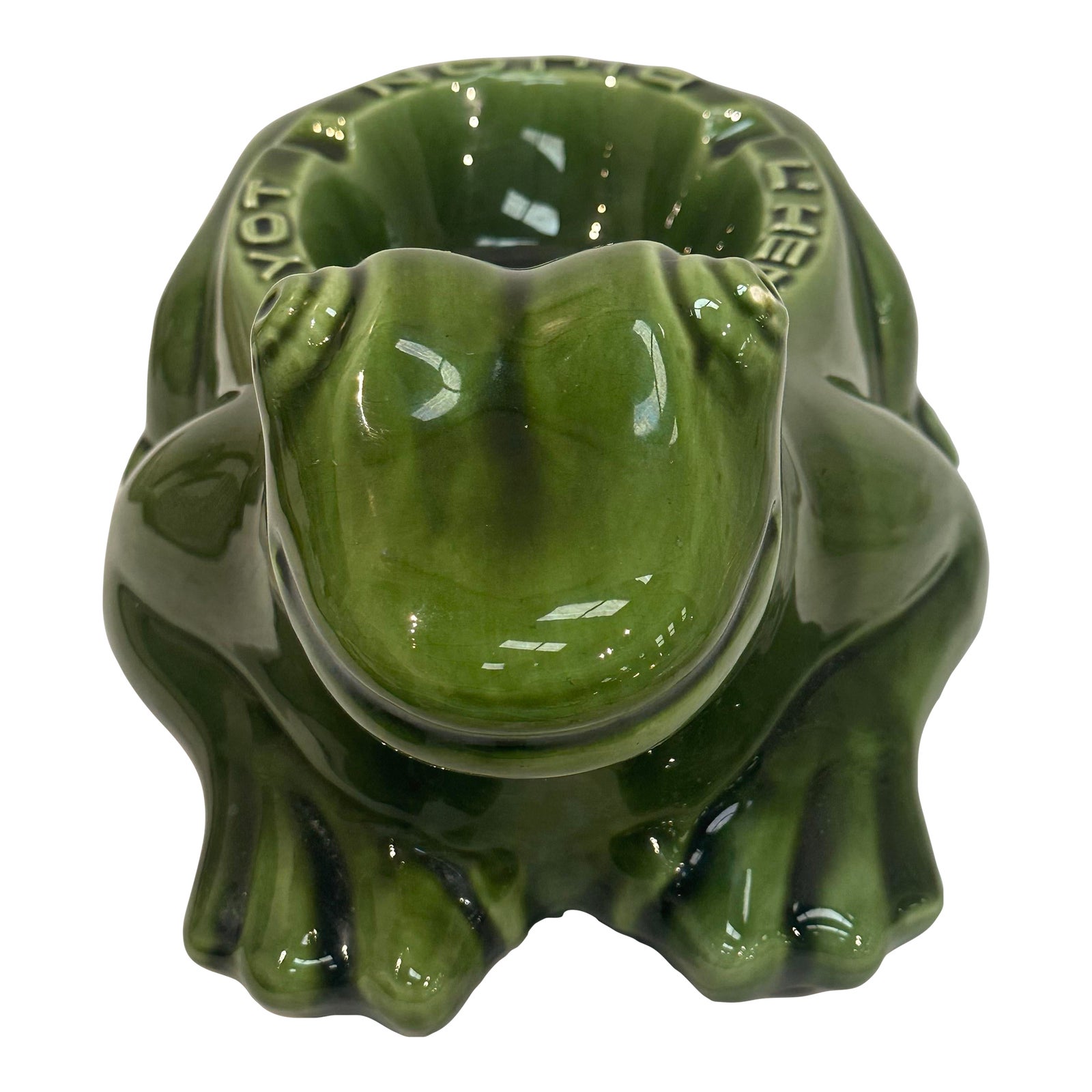 1930s Extra Large Ceramic Frog Ashtray, Advertising Bistro Piece | Chairish