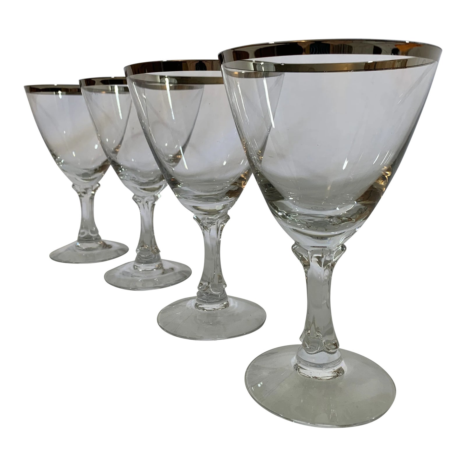 Vintage Mid 20th Century Fostoria Crystal Platinum Band Wedding Ring ...