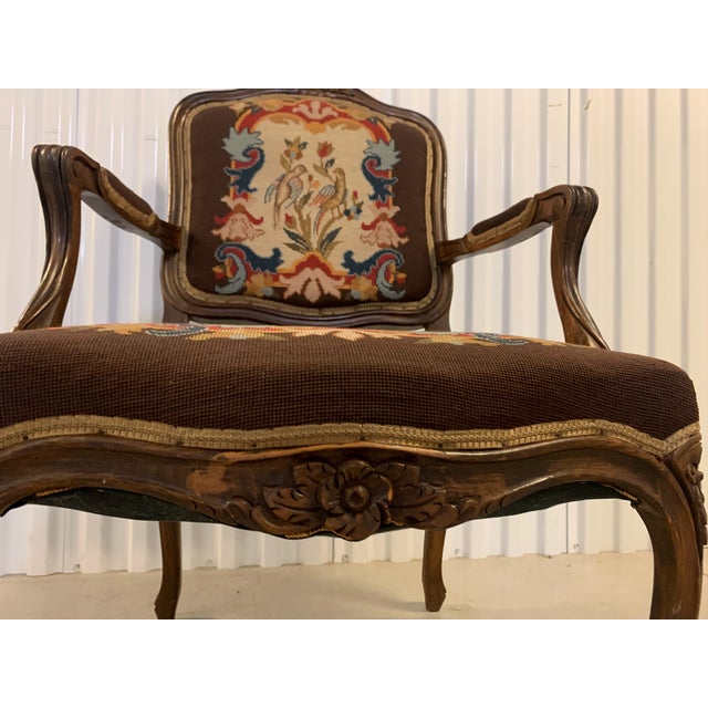 Antique Needlepoint Chair | Chairish