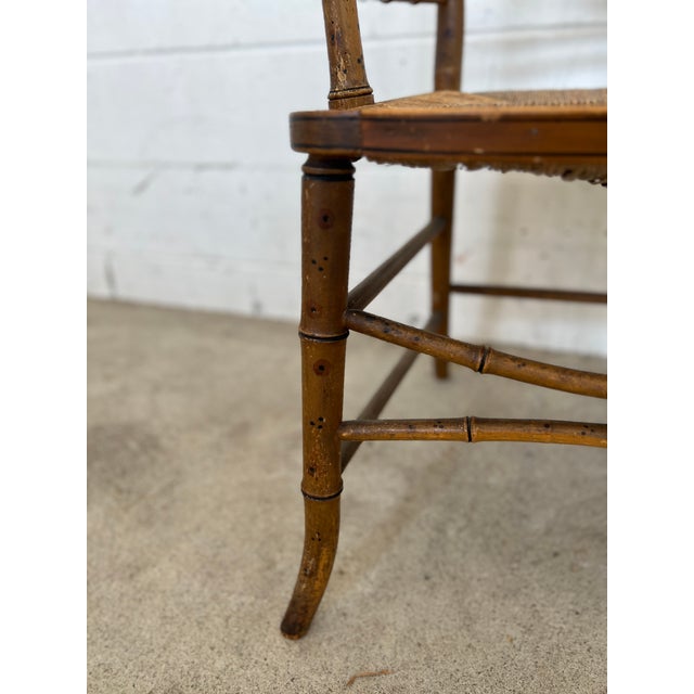 Set of 6, 19th Century Simulated Bamboo Original Paint Primitive Dining ...