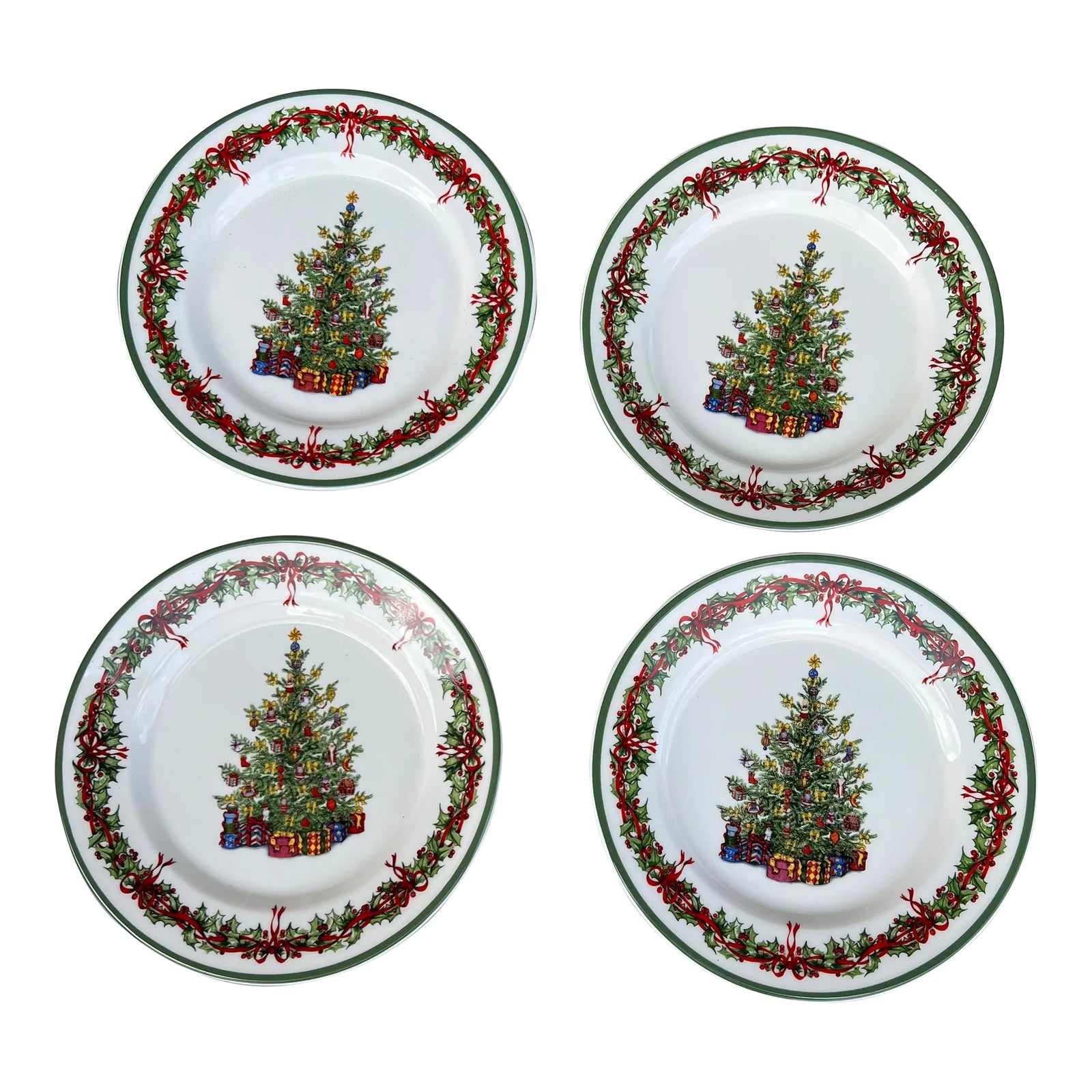 Vintage Christopher Radko Traditions Holiday Celebrations Salad Plates ...