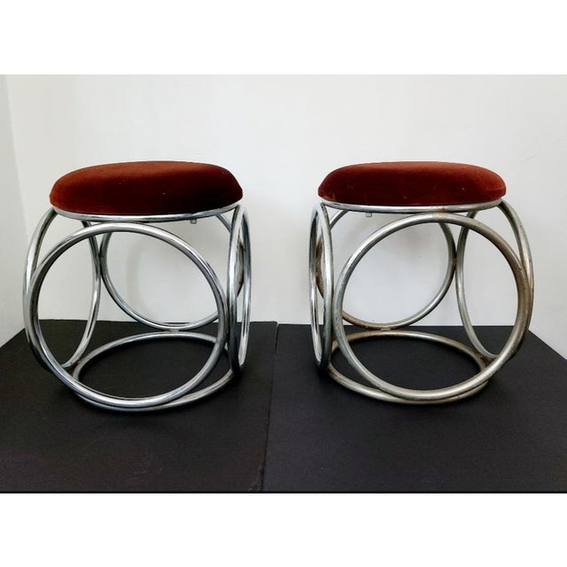 Chromed Tubular Steel Stools Jean-Pierre Laporte Attributed, 1970s - a ...