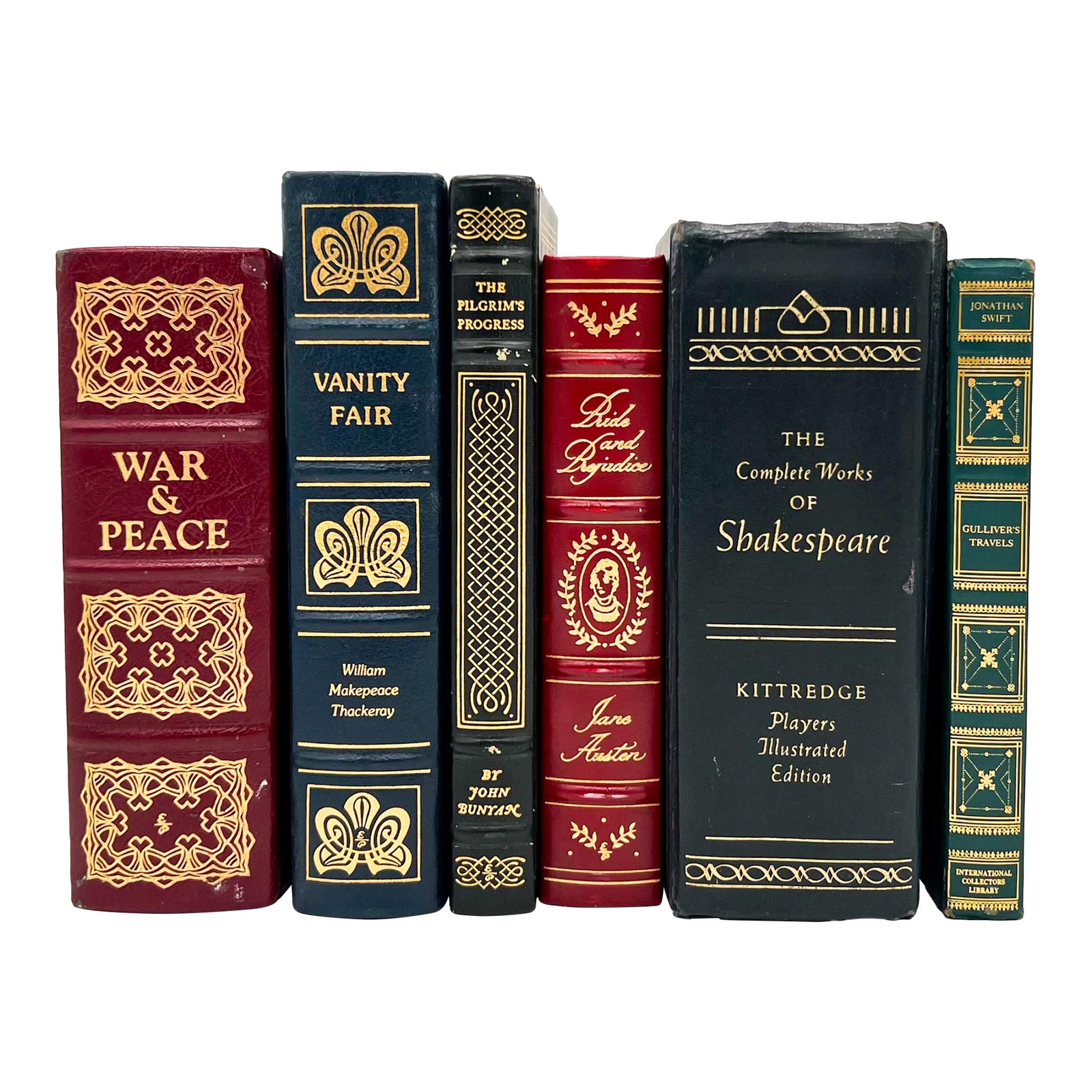 Set of 6 Vintage Leather & Faux Leather Bound Classic Books – 4 Easton ...