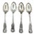 1860 Set of Four "Kings" Pattern Silver Spoons | Chairish