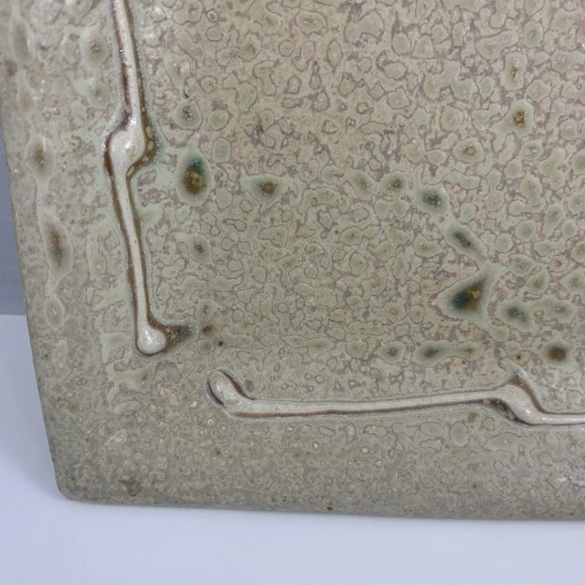 Vintage Handmade Square Pottery Plate | Chairish