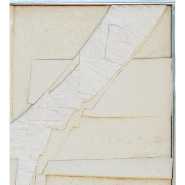 1968 "Polyurethane Relief #16" White Abstract Geometric Sculptural ...