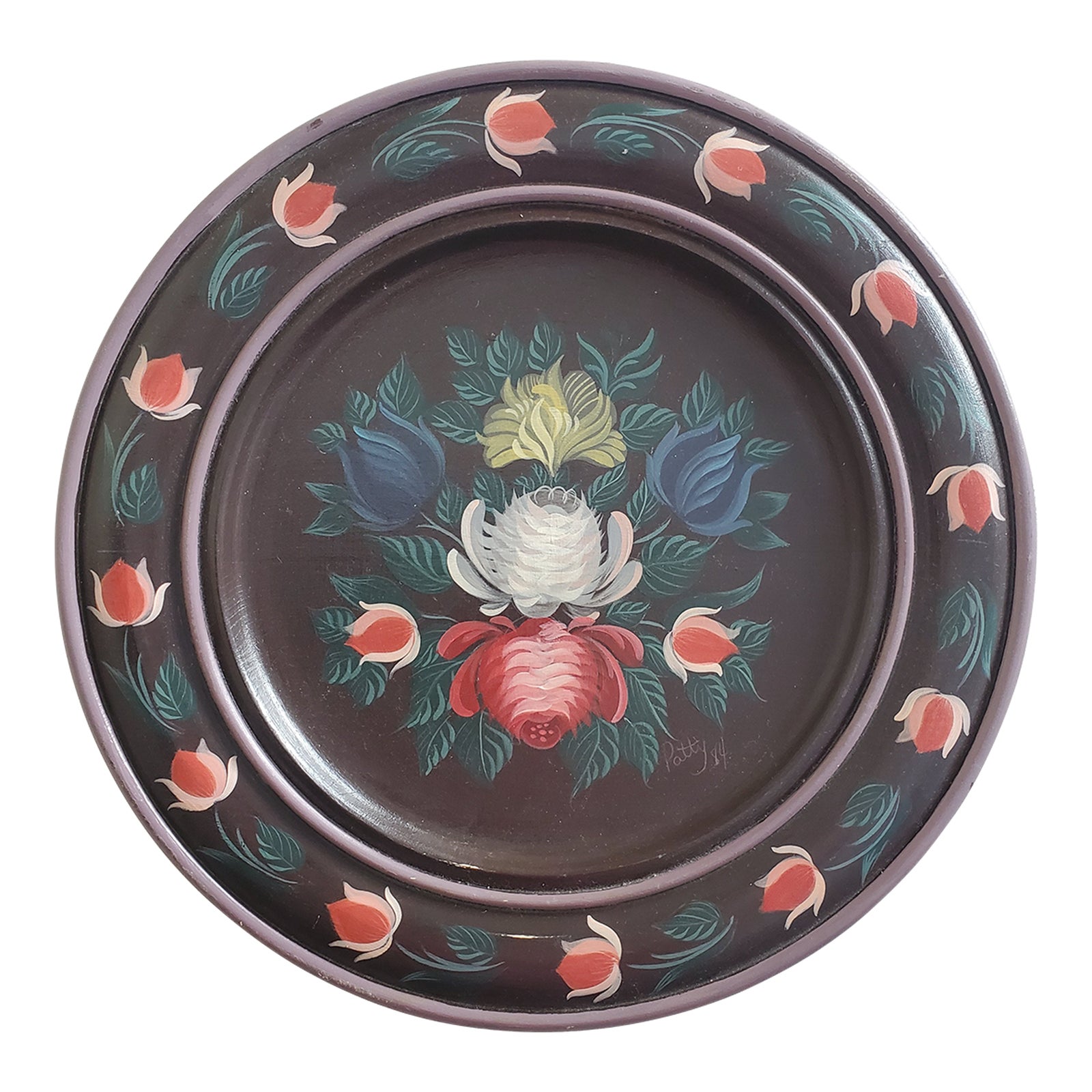 1980s Handpainted Vintage Tole Wall Decor | Chairish