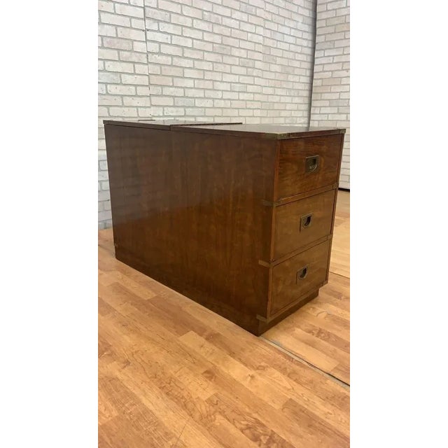 1960s Vintage Mid Century Modern Campaign Style Lift Top 3 Drawer ...