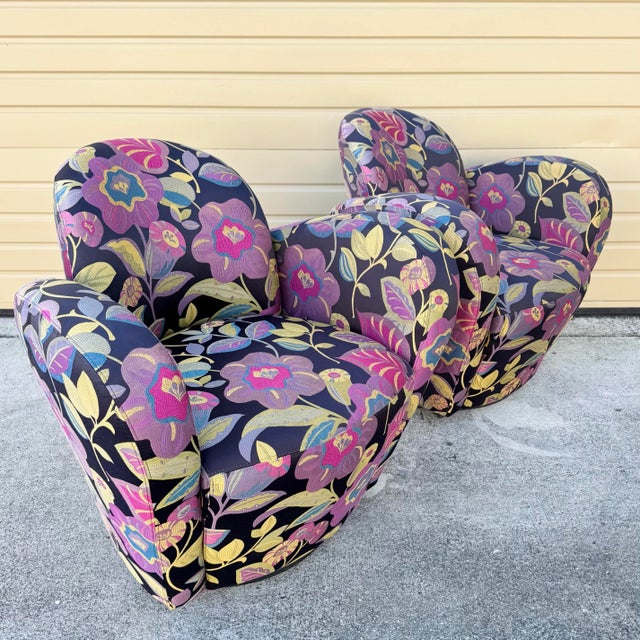 Postmodern Michael Wolk for Weiman Swivel “Miami Chairs” - A Pair ...