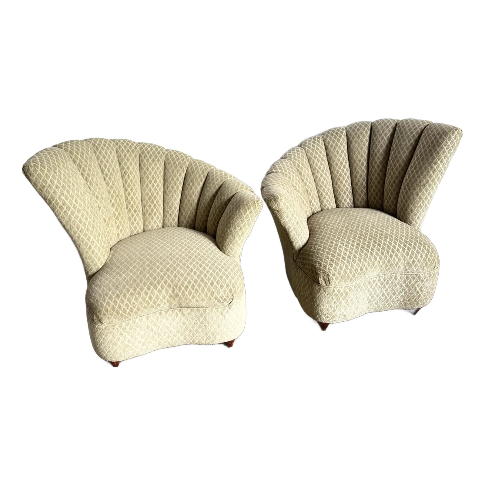 Postmodern Ascending Clam Shell Lounge Chairs - A Pair | Chairish