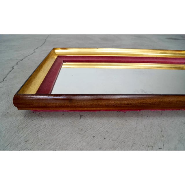 1940’s Art Deco Hollywood Regency Pink Velvet Mirror | Chairish