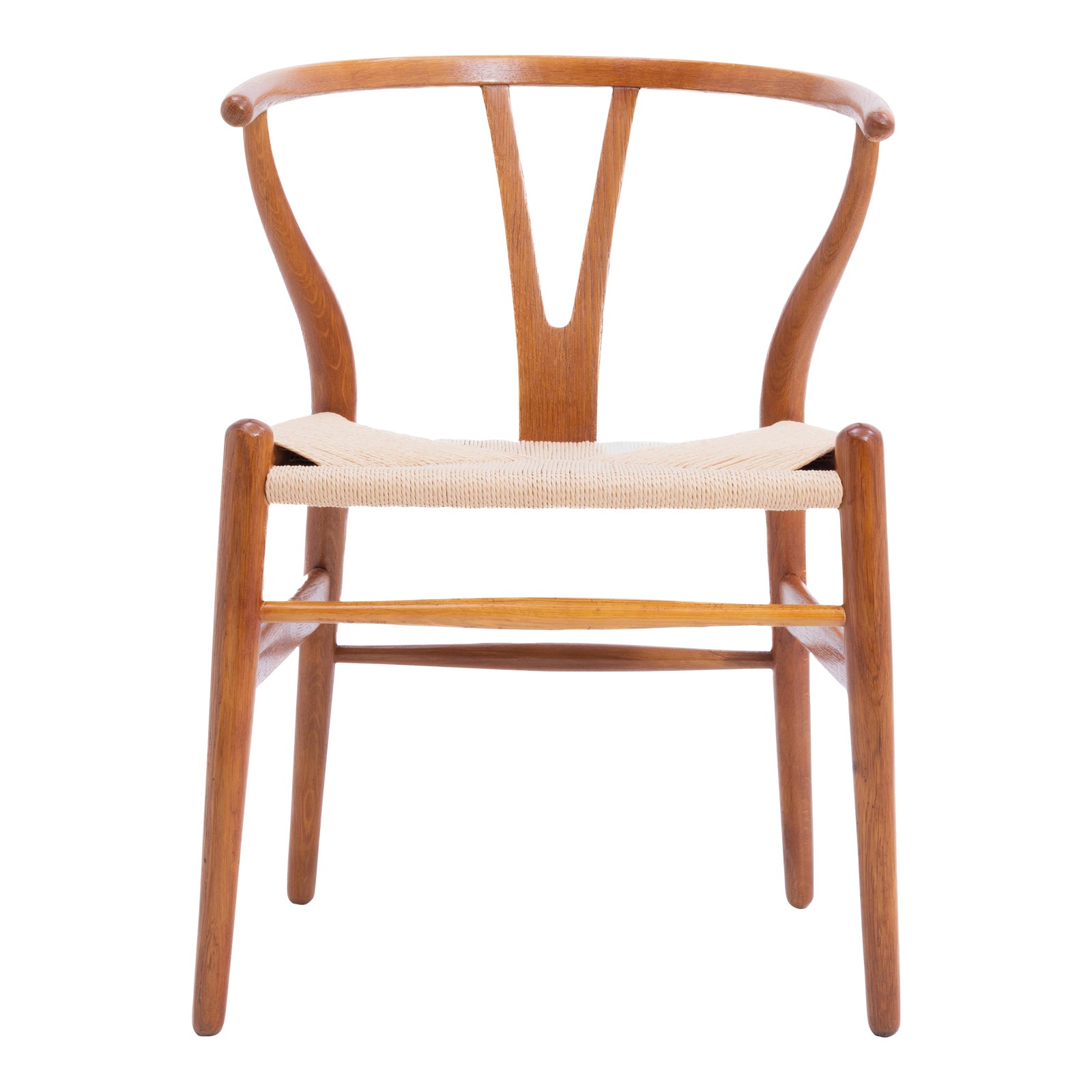 1960s Hans Wegner Ch 24 Oak Wishbone Chair Carl Hansen & Son Denmark ...