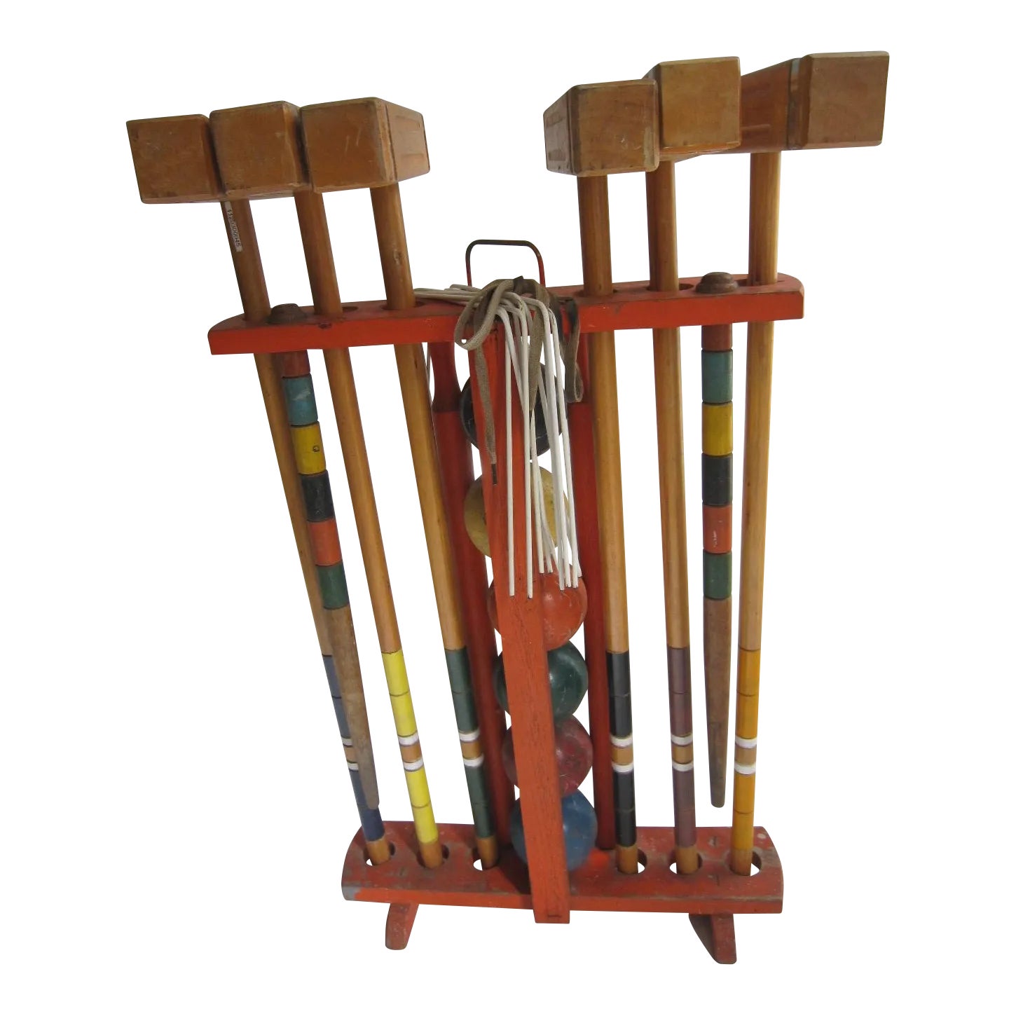 Vintage Croquet Set With Stand | Chairish