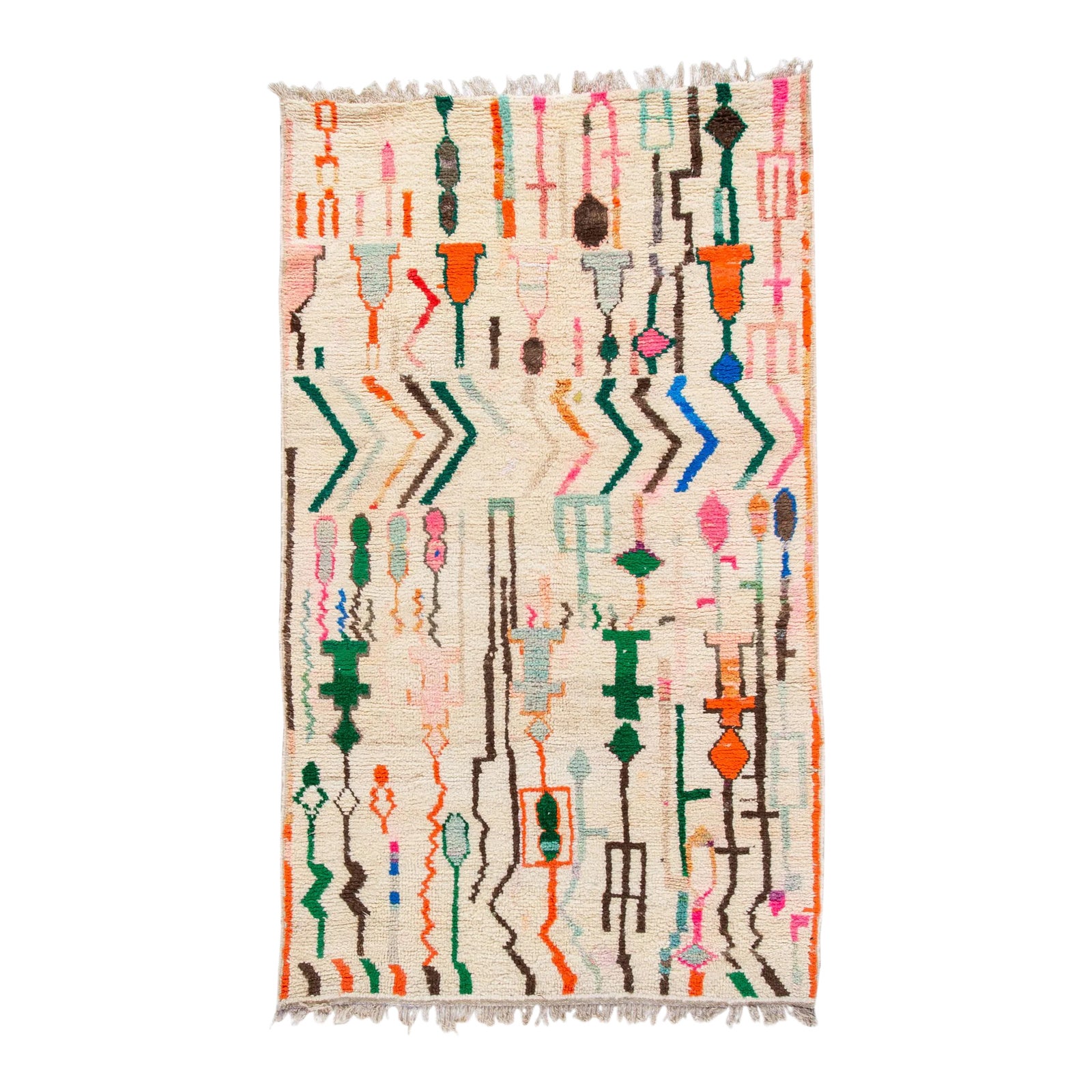 Vintage Multicolor Azilal Moroccan Wool Rug | Chairish